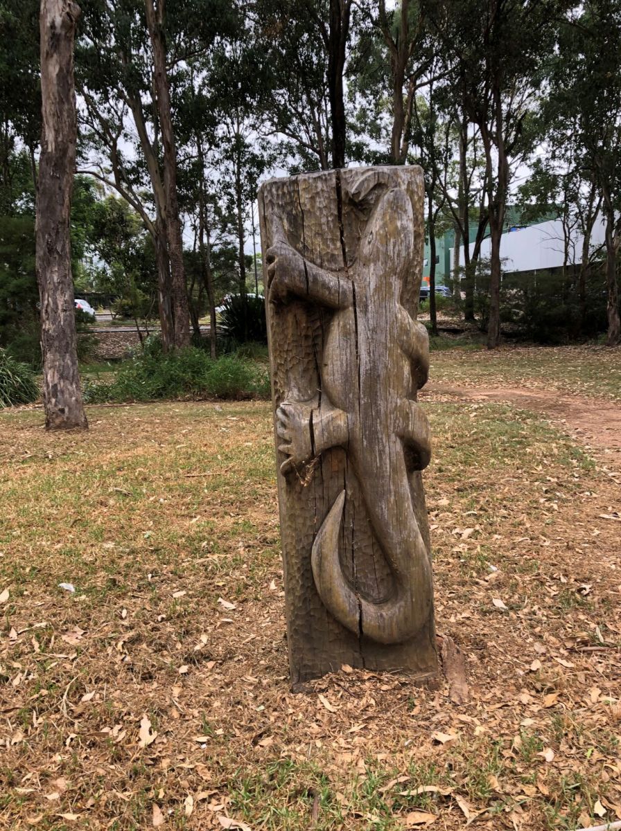 Goanna on the loose, public art – Camden History Notes